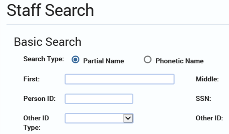 STAFF SEARCH PAGE