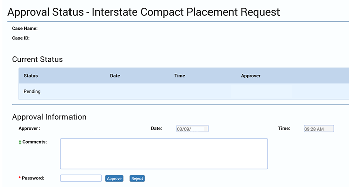 APPROVAL STATUS PAGE